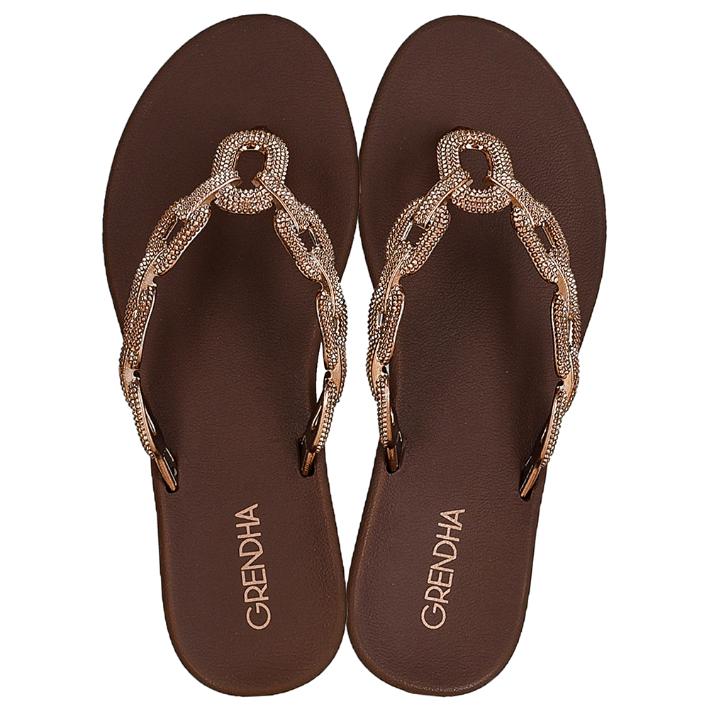 SANDALIA GRENDHA CACAU DESLUMBRANTE RAST AD | Di Santinni